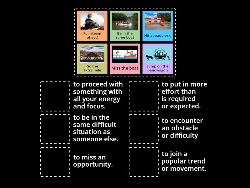 transportation idioms - Match up