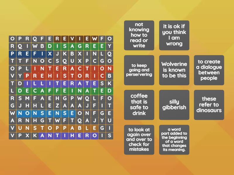 Flocabulary: Prefixes - Wordsearch