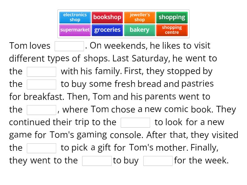 shops and shopping - Complete the sentence