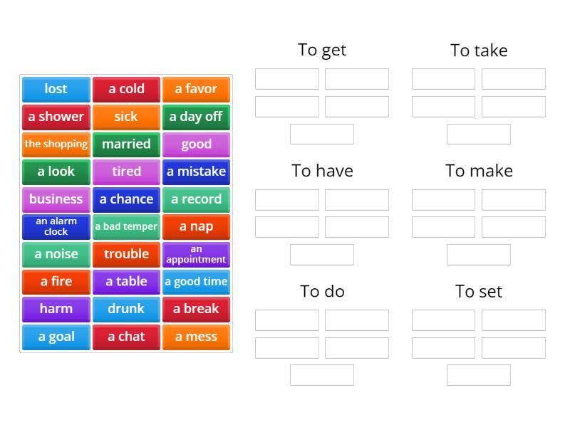Master C1 - Collocations - Group sort