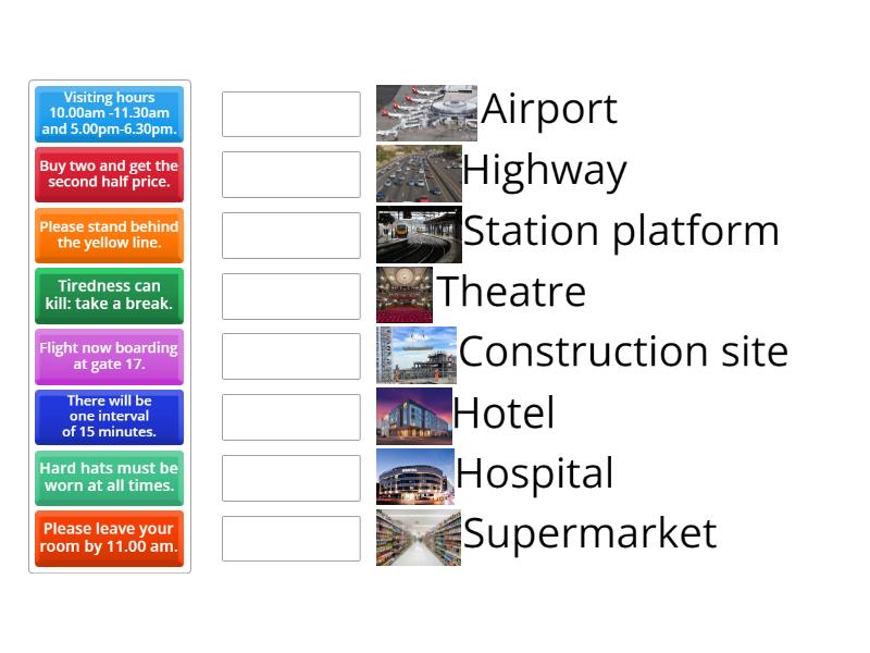 Reading signs - Match up