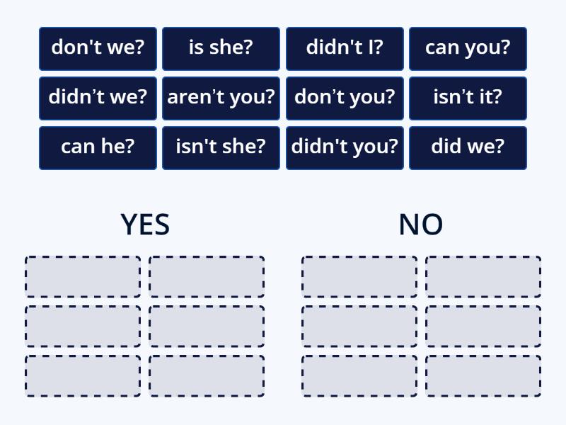 Tag questions - 1st listening - Group sort