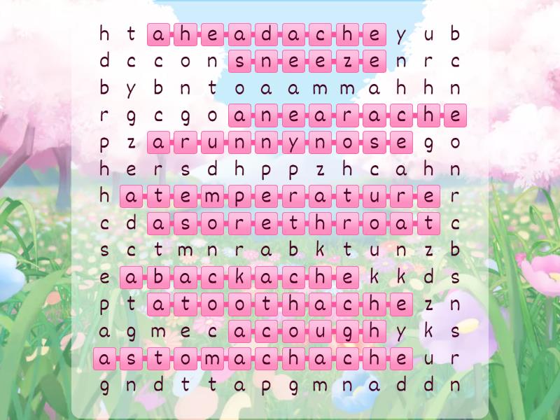 Aches - Wordsearch