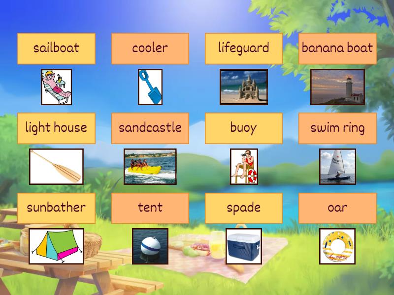 At the beach - Match up