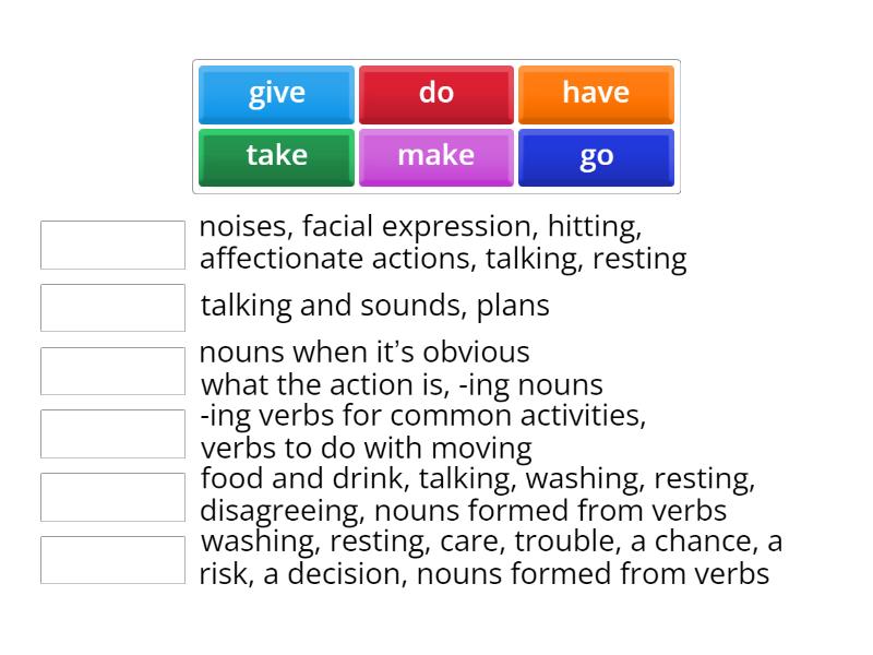 Match verbs with their meanings - Match up
