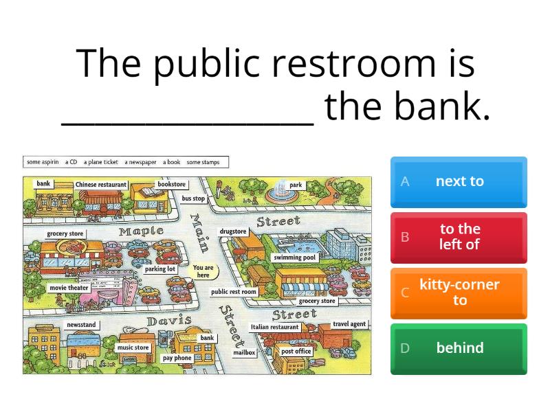 Direction Prepositions - Quiz