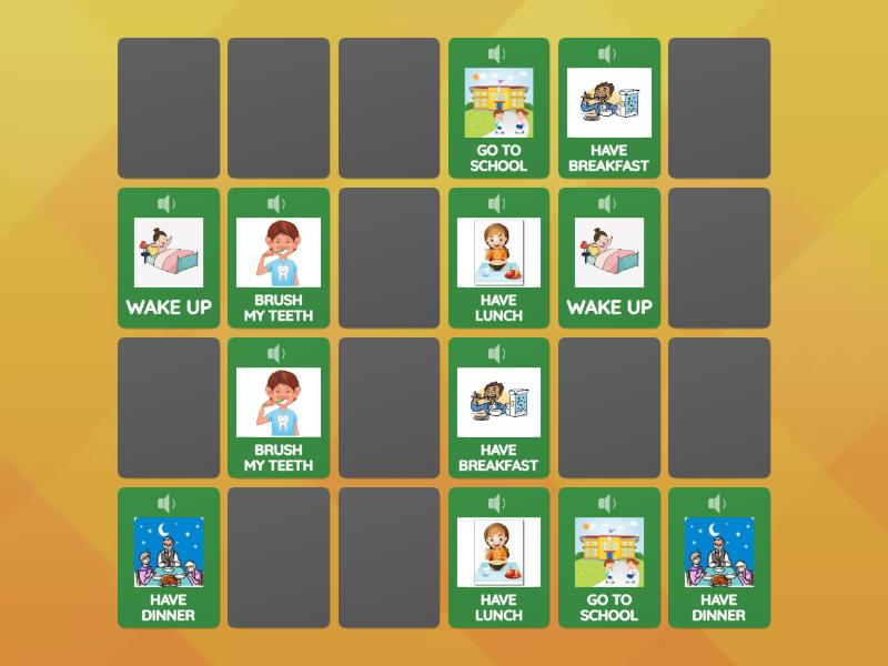 UNIT 4 DAILY ROUTINES - Matching pairs