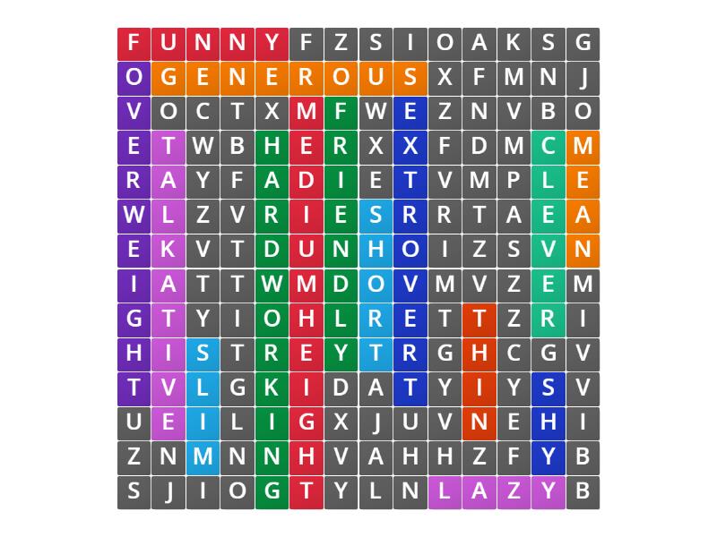 Describing People - Wordsearch