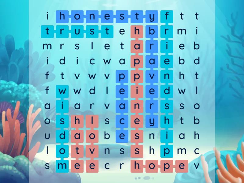 Abstract Nouns - Wordsearch
