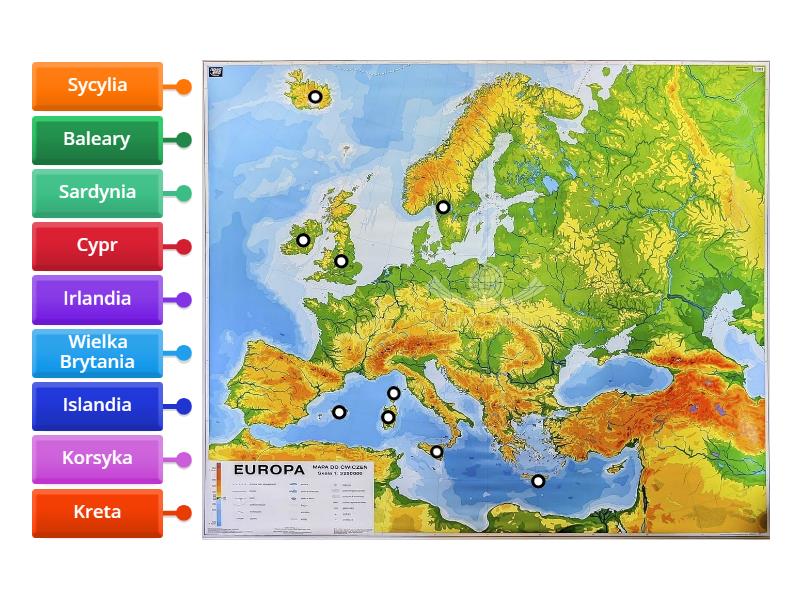Wyspy Europy aDrive - Diagrama con etiquetas