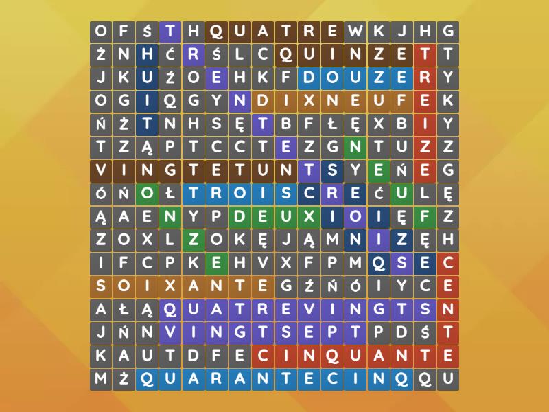 Allez, on y va ! 1 Les nombres -1-100 - Mots mêlés