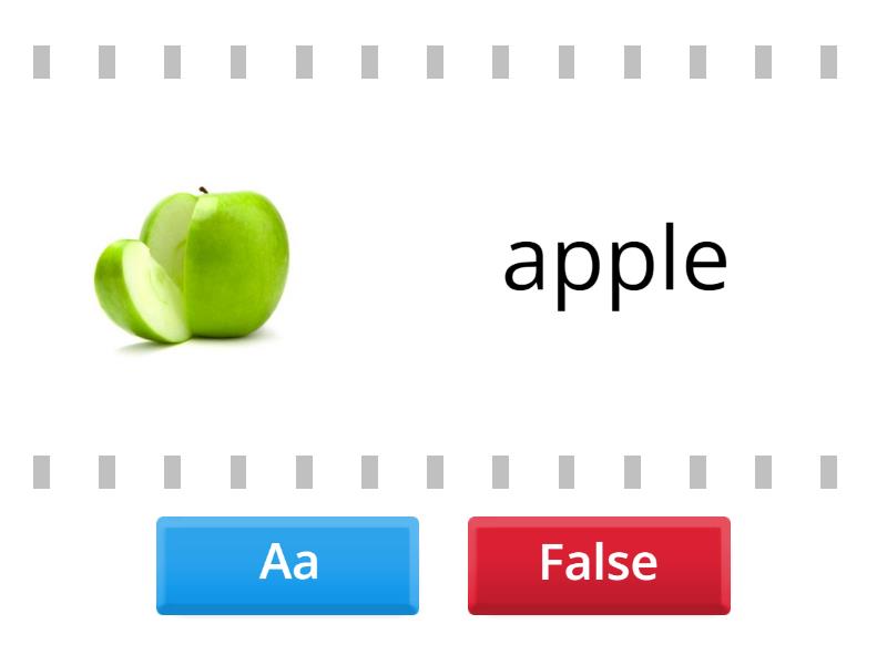 Letter Aa - True or false
