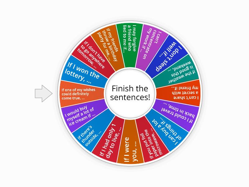 0, 1 and 2 Conditionals - Spin the wheel