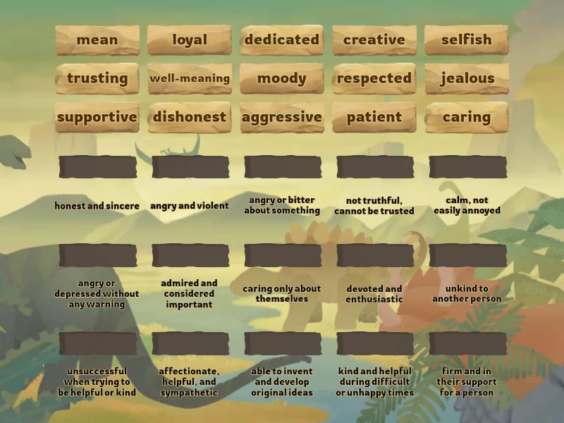 Character qualities - Match up