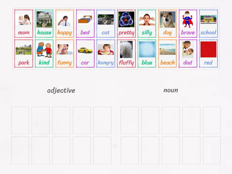 Nouns vs Adjectives - Ordenar por grupo