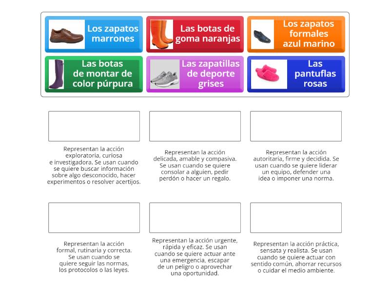 6 Pares de zapatos para la acción de Edward de Bono - Une las parejas