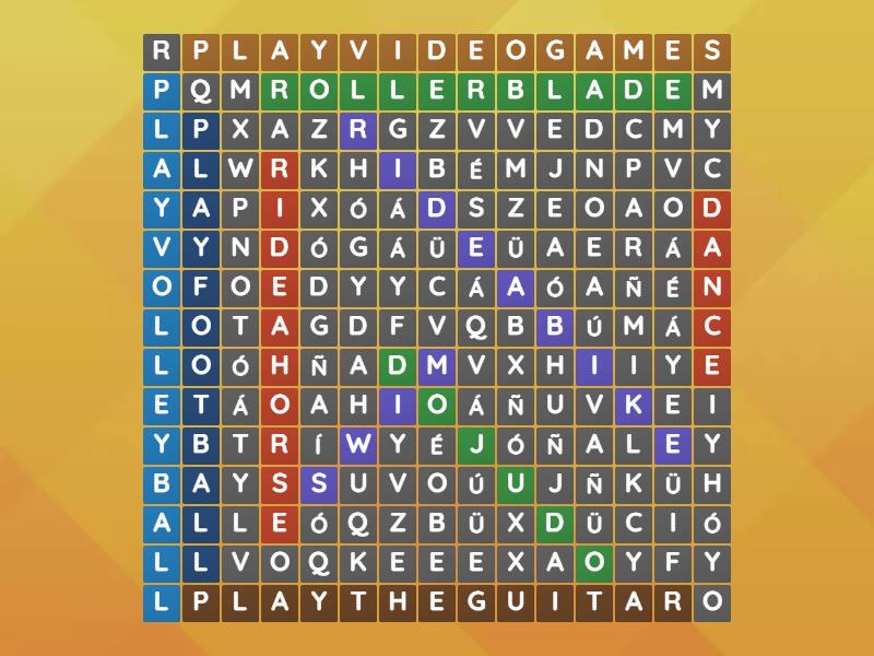 HOBBIES - Sopa de letras