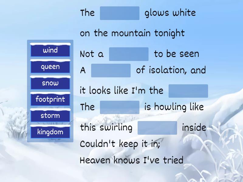 Frozen - Let It Go - Complete the sentence