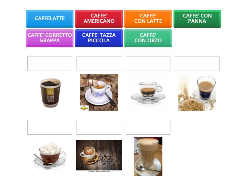 QUALE TIPI DI CAFFE' CONOSCI? - Match up