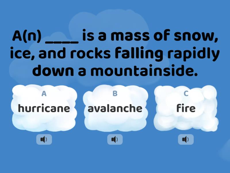 Natural disasters - Quiz
