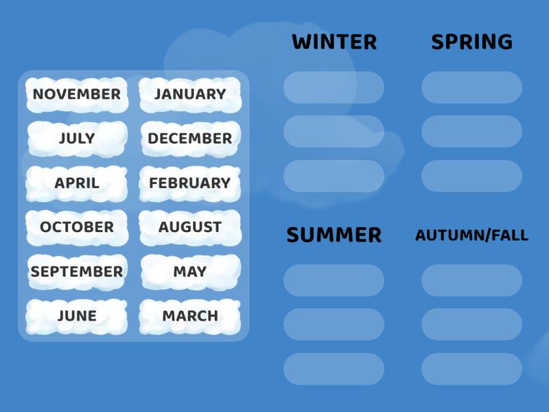 SEASONS AND MONTHS -MATCH - Group sort