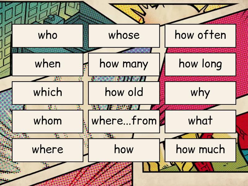 Question words - Flip tiles