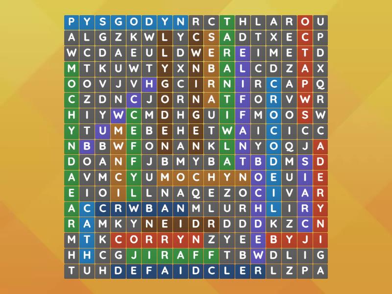 Anifeiliaid - Wordsearch