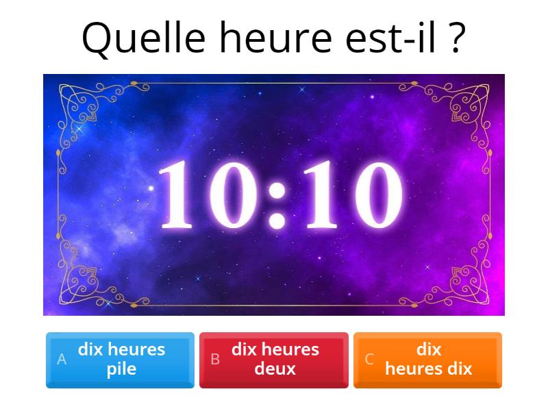 Les heures - Quiz
