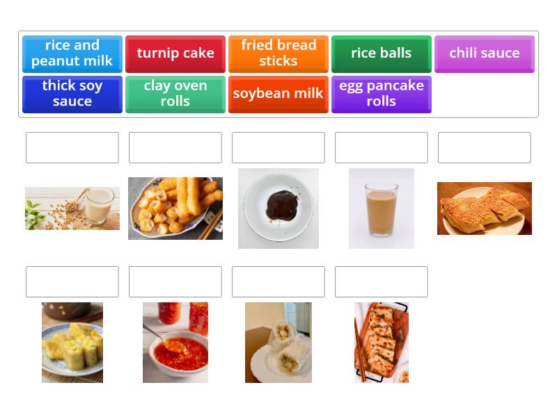 Breakfasts for Taiwan (1) Flashcards - Match up
