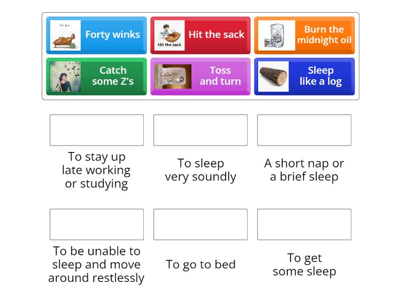 Idioms about sleep - Match up