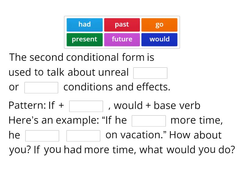 Second conditional - Completa la oración