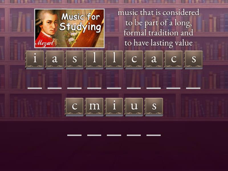 Go getter 2 unit 8 Types of music - Anagram