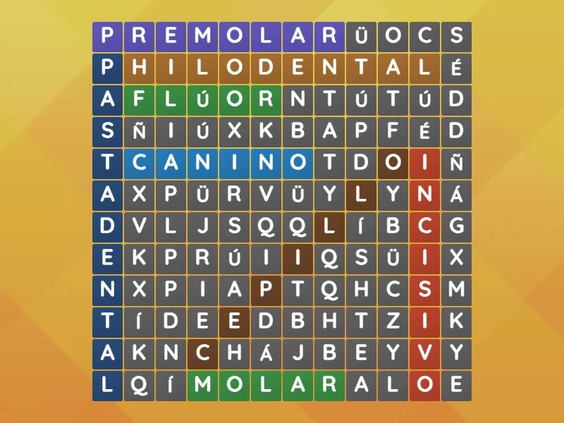 Sopa de letras dental - Wordsearch