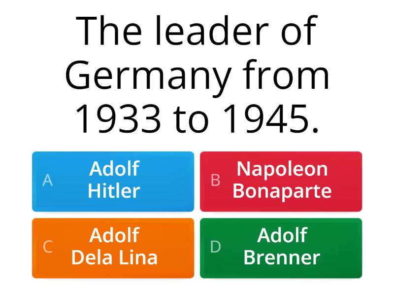 Adolf Hitler - Quiz