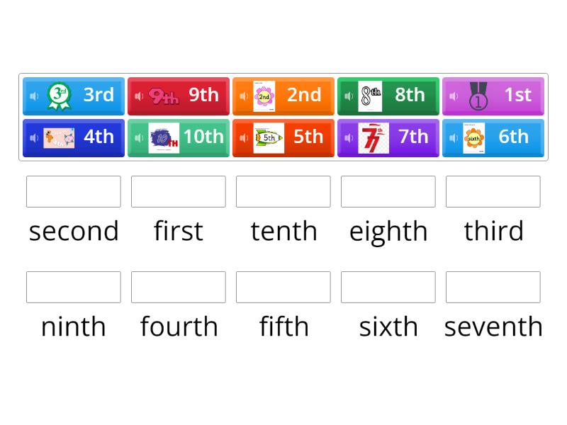 Ordinal numbers 1-10 - Match up