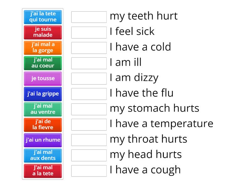 Les problemes de sante - Match up