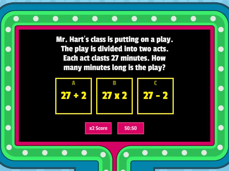 G3 - Math - Add/ Subtract time - Game show de TV