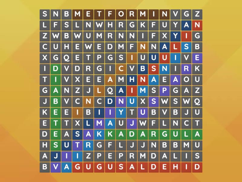 Diabetes - Wordsearch