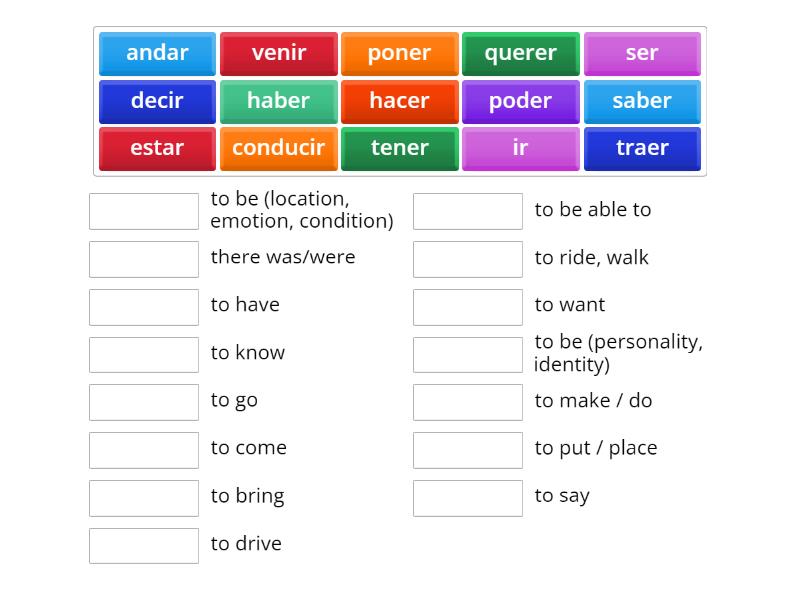 Canción De Preterite Irregular Verbs Match Up