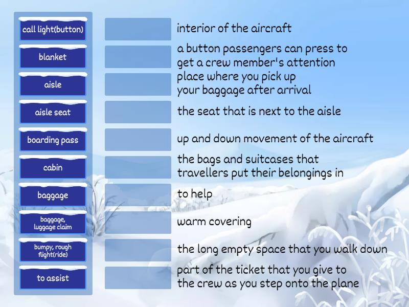 Aircraft vocabulary - Match up