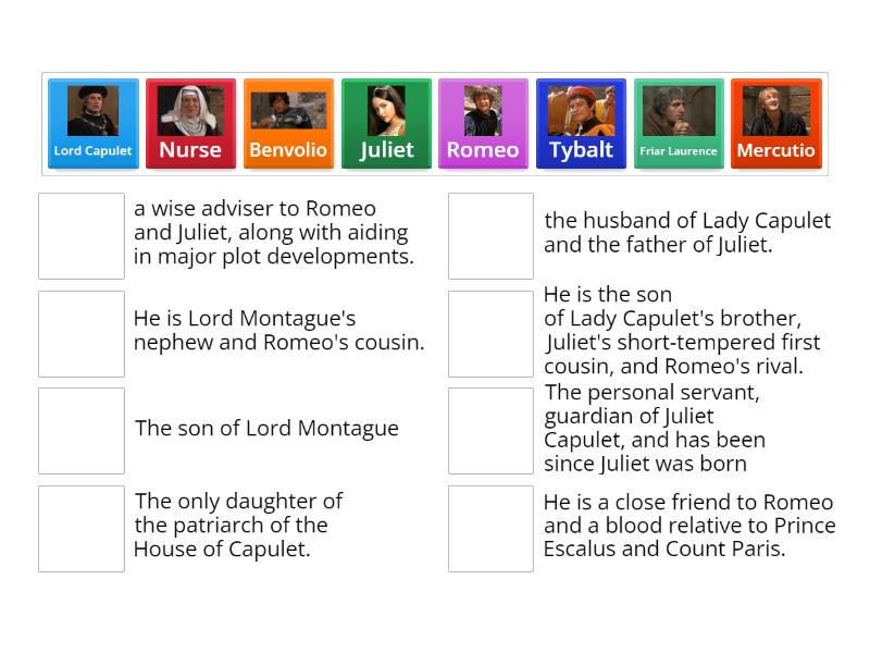 Romeo and Juliet Game--Characters - Match up