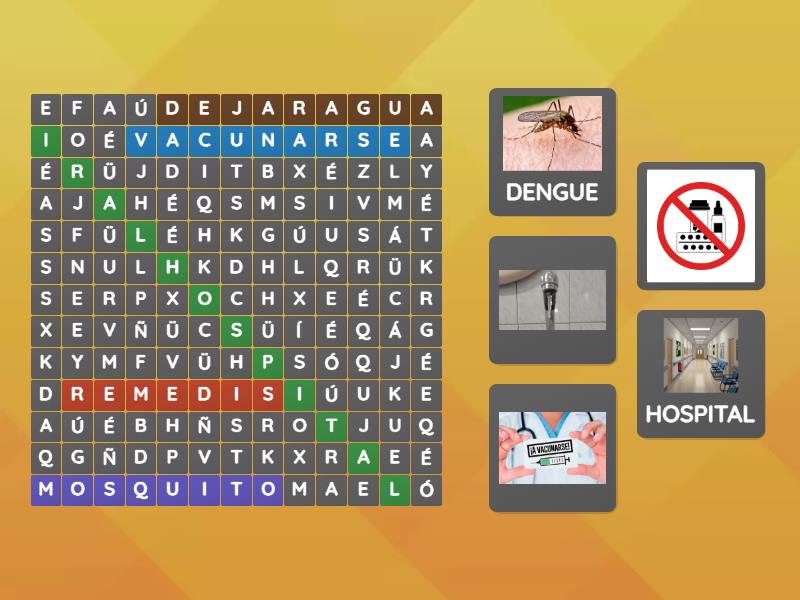 EL DENGUE - Sopa de letras