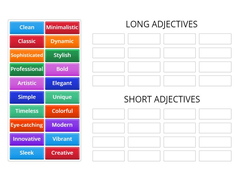 ADJECTIVES FOR LOGOS - VALENTINA - Group sort