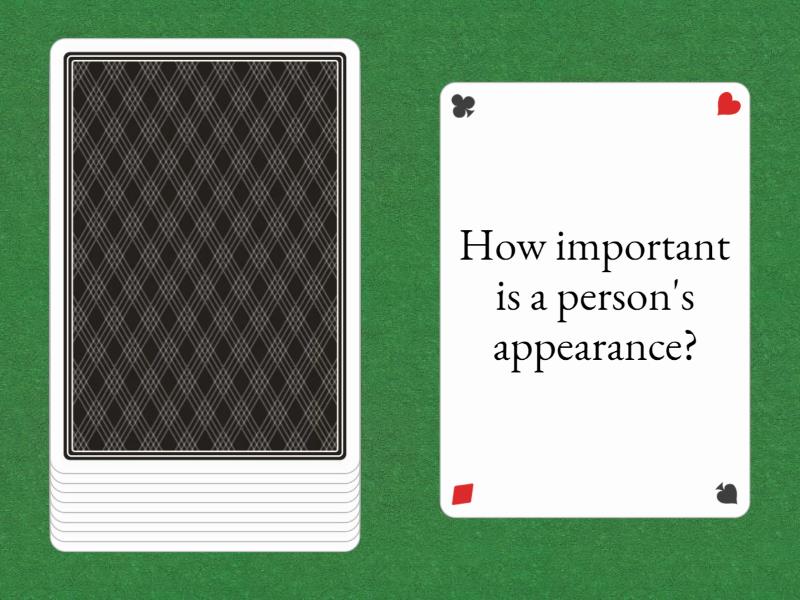 Speaking 'appearance' - Speaking cards