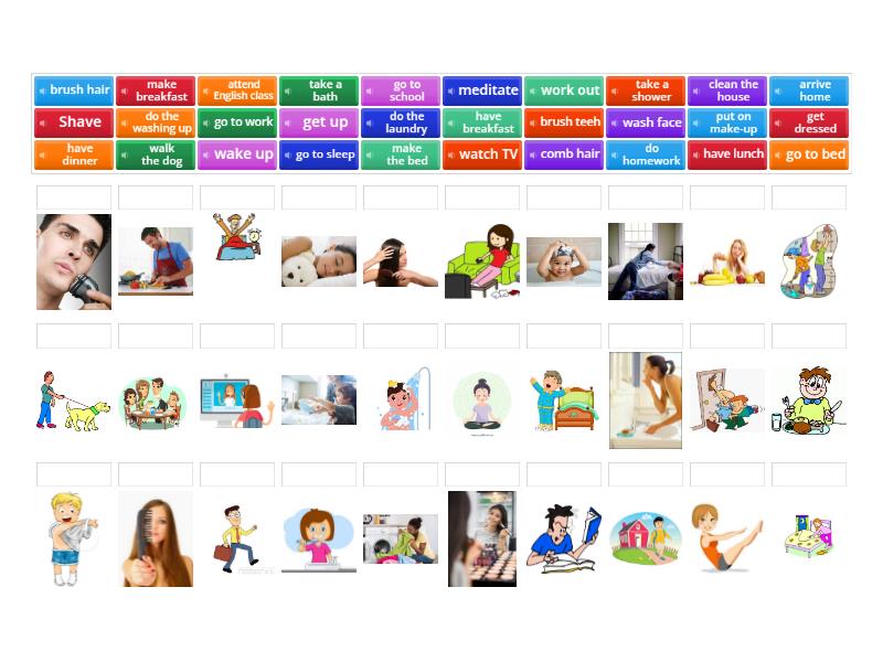 Daily Routine Vocabulary - Match up