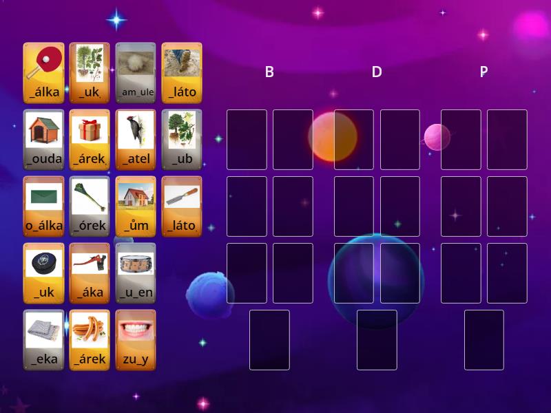 Slova s b, d, p - Group sort