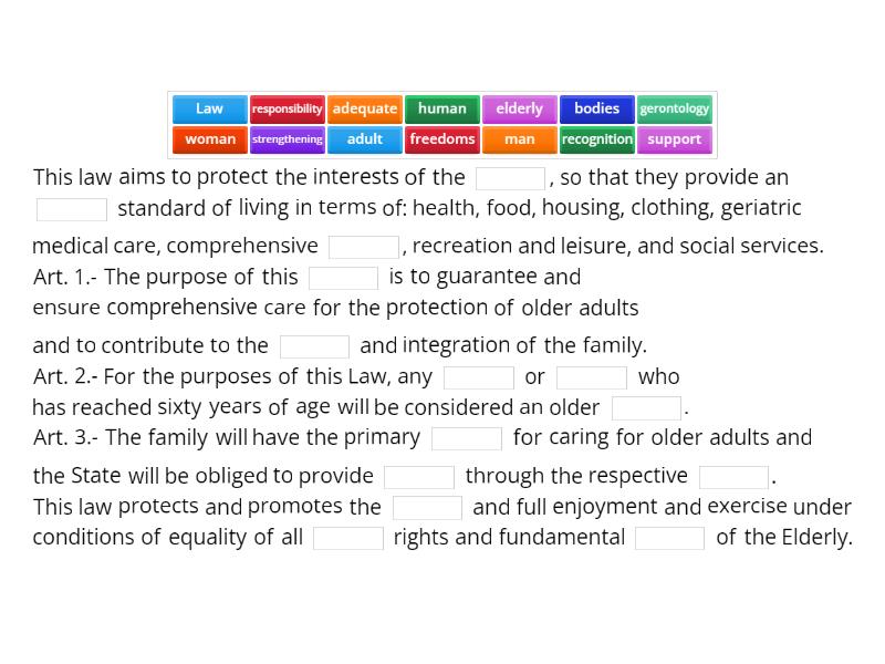 Special Law for the Protection of the Rights of Older Adults - Complete ...