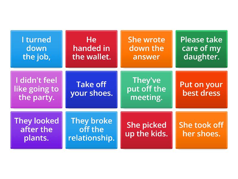 B1+ Unit 10 Multi-word verbs - Flip tiles