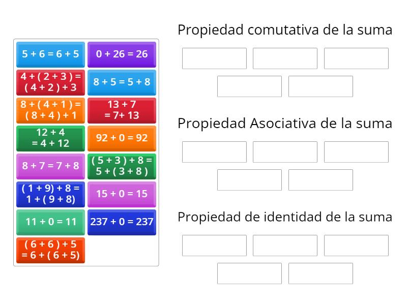 1-Propiedades de la suma - Ordenar por grupo