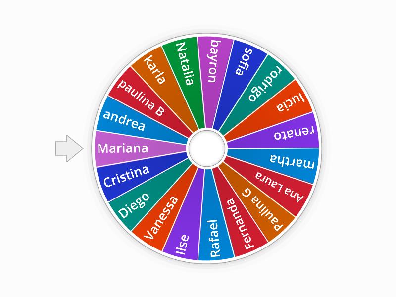 numero de lista - Spin the wheel
